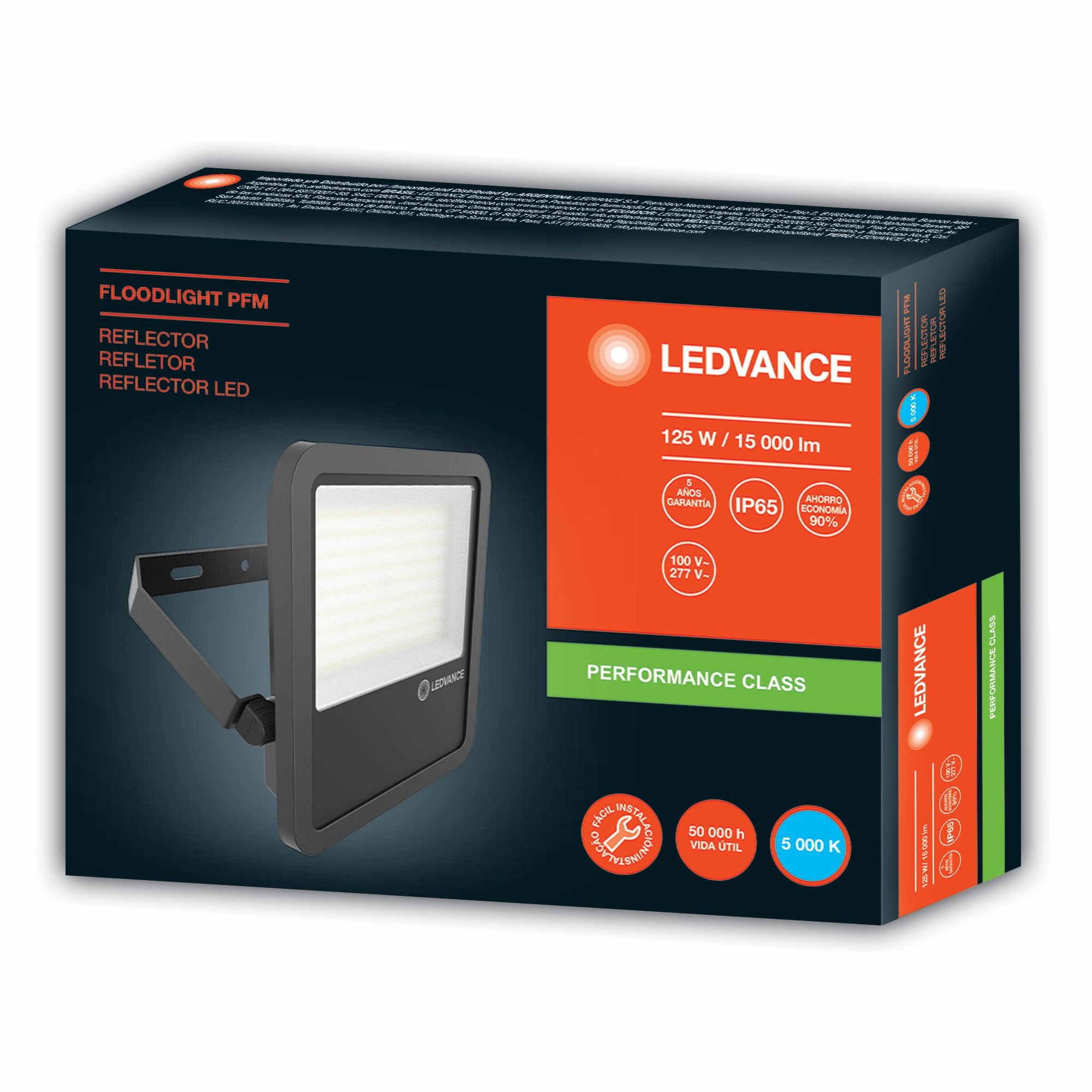 Refletor LED 125W FLOODLIGHT Leadvance - Preto 125w 5000k